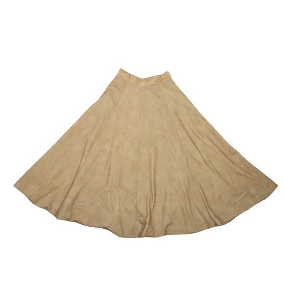Vintage | Skirts | Vintage 8s Miss Rodeo American Tan Flared Aline Midi ...